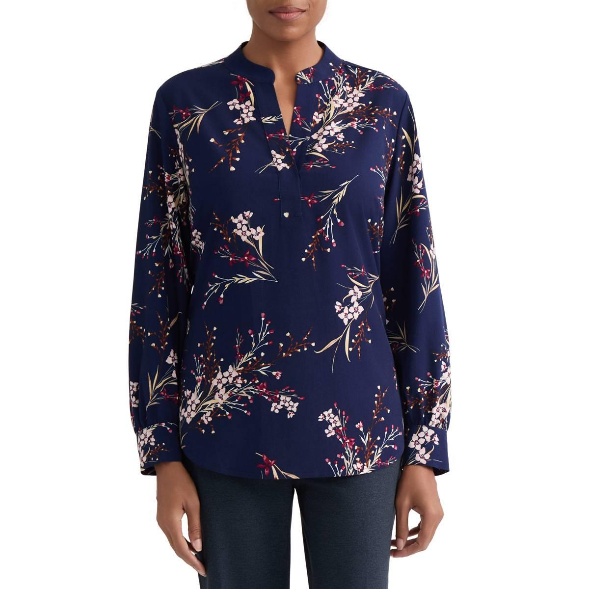 Click here for Womens Jones New York Long Sleeve Split Neck Flora... prices