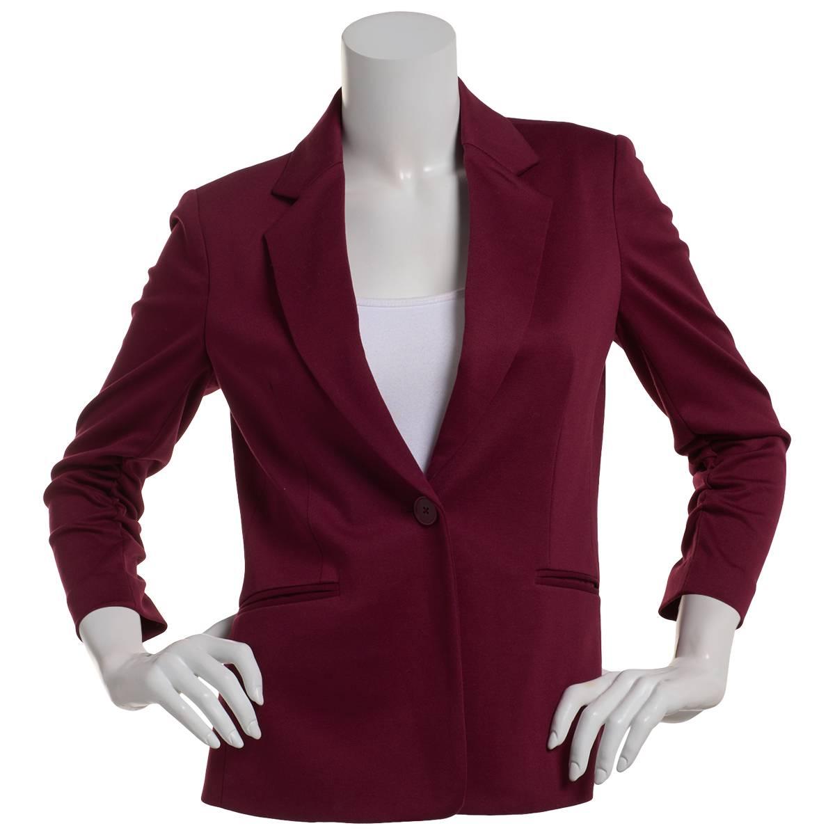 Click here for Womens Anne Klein Long Ruched Sleeve One Button So... prices