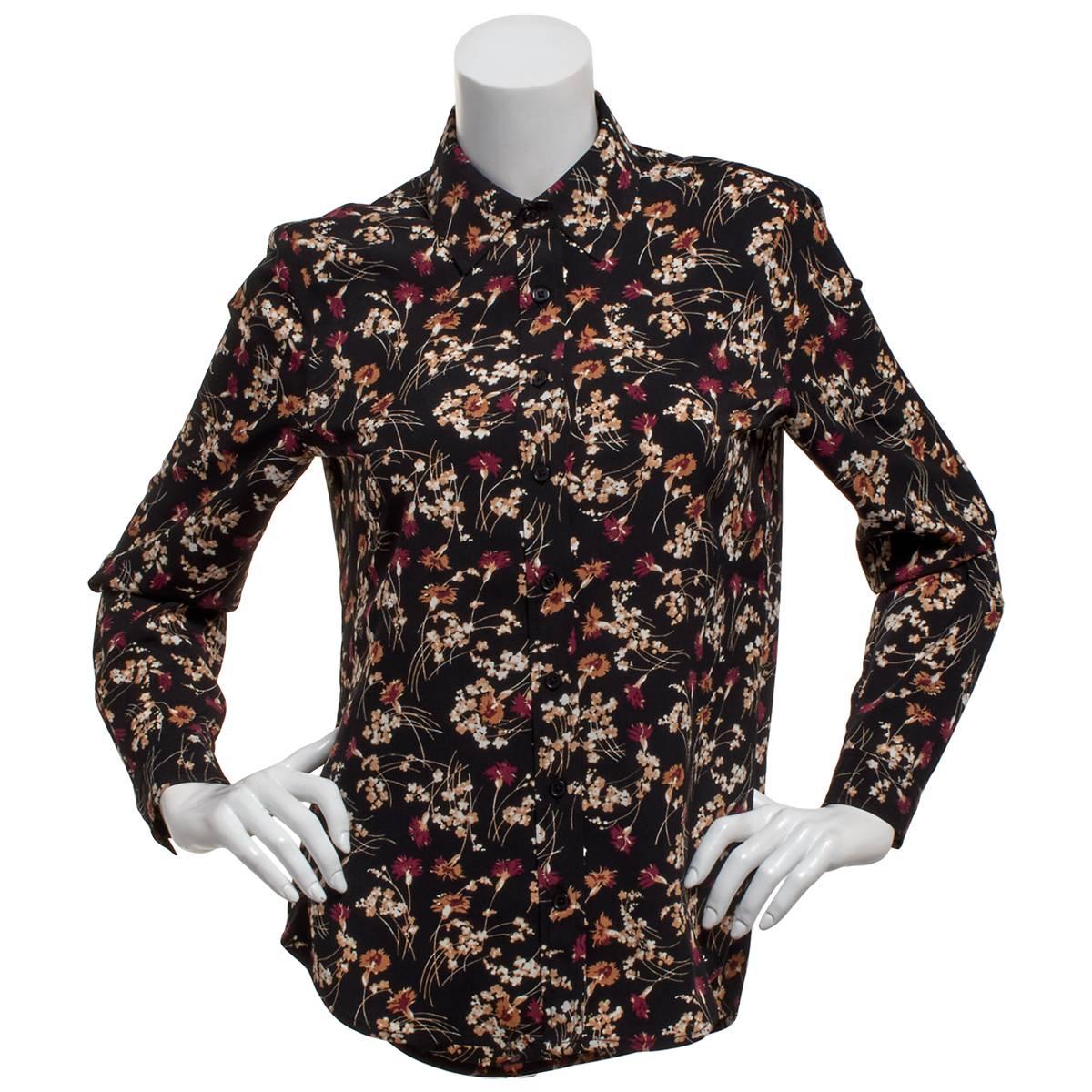 Click here for Petite AK Anne Klein Long Sleeve Floral Blouse prices
