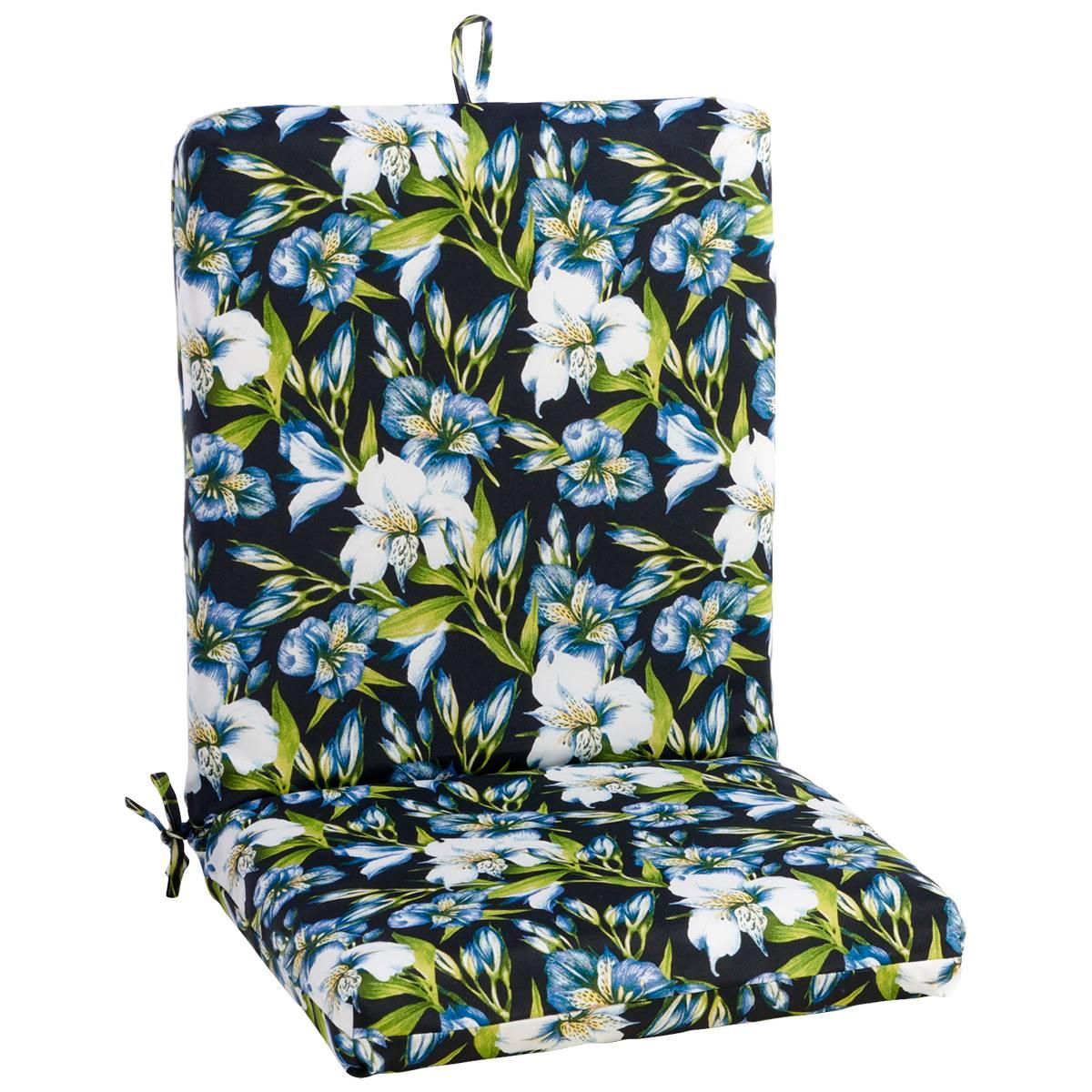 Click here for Jordan Manufacturing Grid Floral Chair Pad - Black... prices