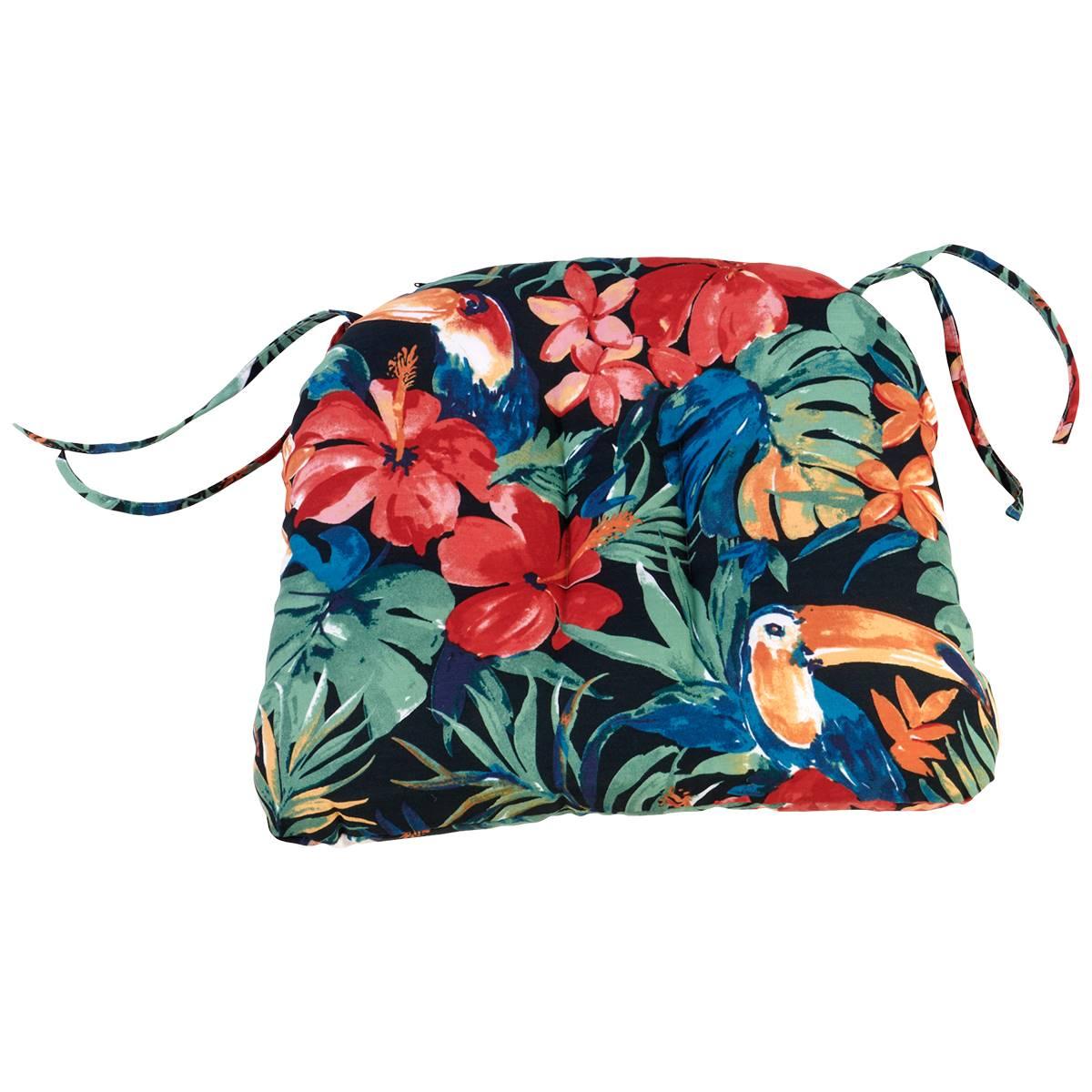 Click here for Jordan Manufacturing Hibiscus Chair Cushion - Blac... prices