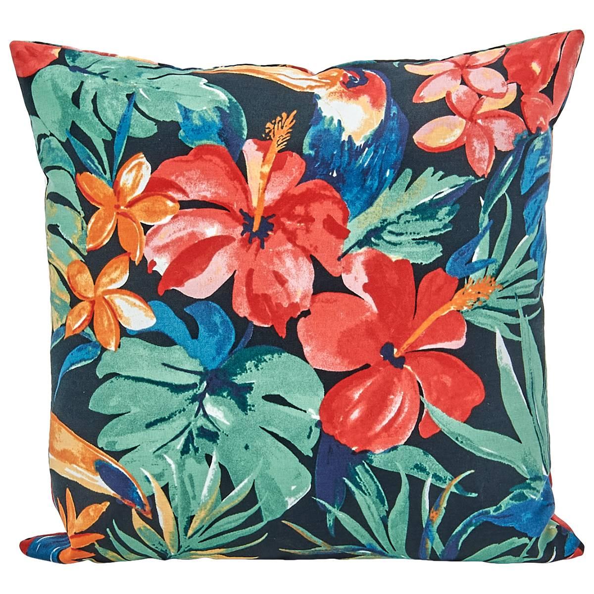 Click here for Jordan Manufacturing Hibiscus Outdoor Pillow - Bla... prices