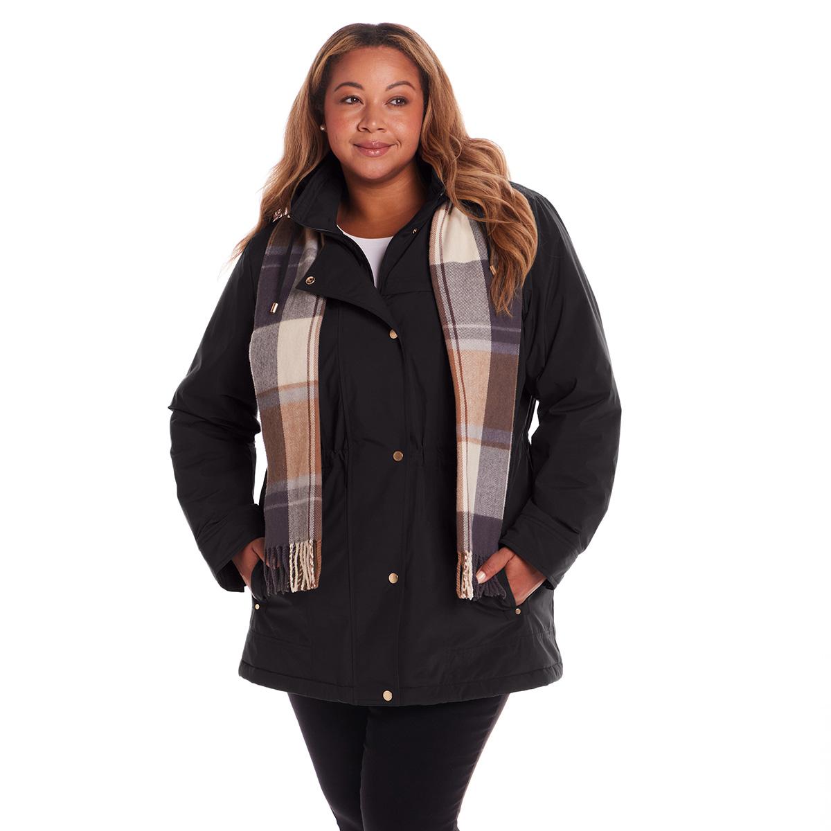 Click here for Plus Size Gallery Silk Stadium Anorak Jacket with... prices