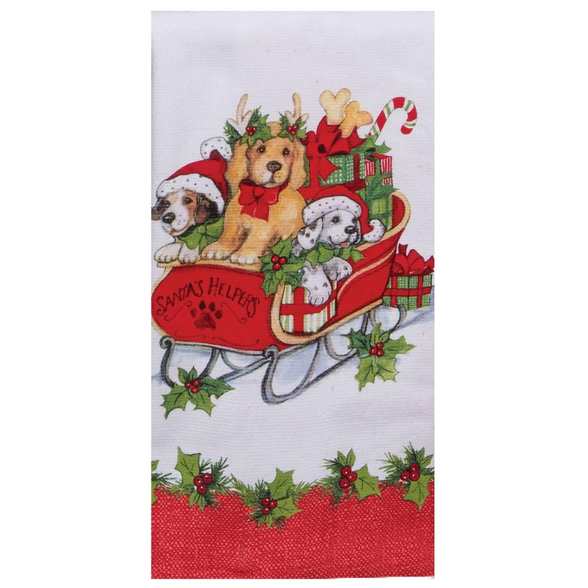 Click here for Kay Dee Sleigh Ride Pups Terry Kitchen Towel prices