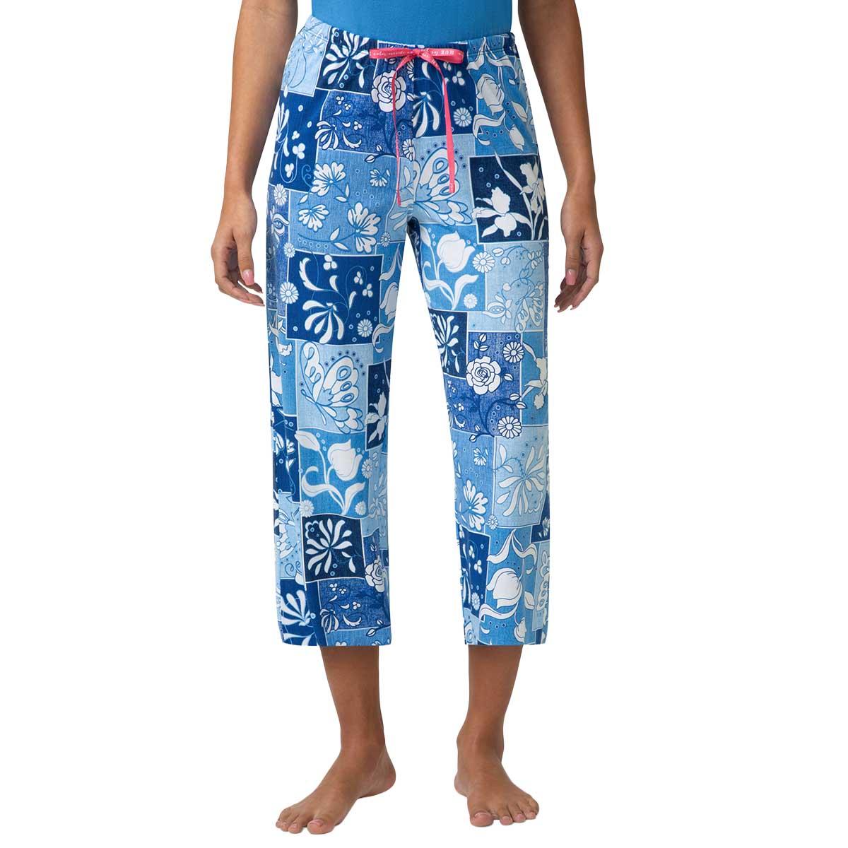 Hue Womens Printed Capri Mid-Rise Pants - Medieval