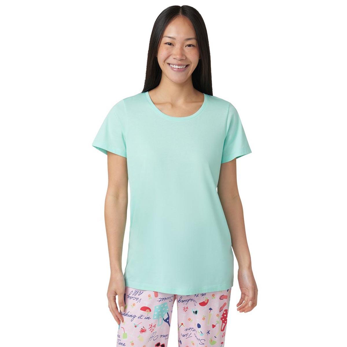 Click here for Plus Size HUE(R) Short Sleeve Scoop Neck Solid Paj... prices