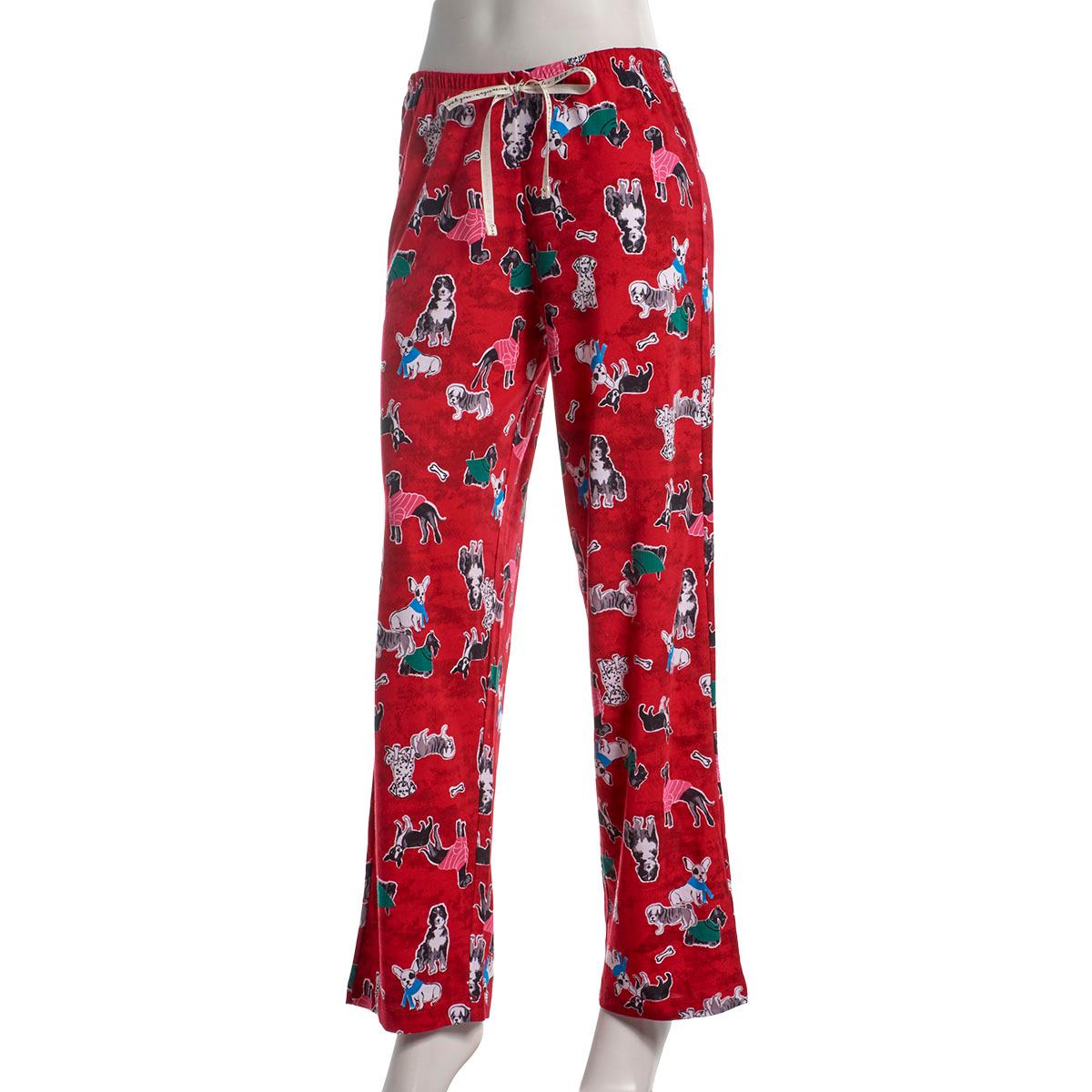 Hue Womens Sleepwell Printed Knit Pajama Pant made with Temperature Regulating Technology - Tango Red