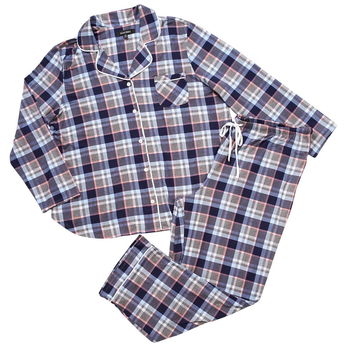 Click here for Plus Size Ellen Tracy Long Sleeve Plaid Pajama Set prices