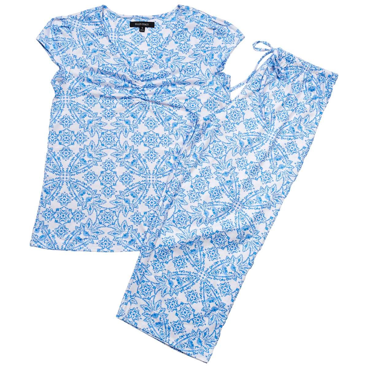 Click here for Womens Ellen Tracy Short Sleeve Capri Pajama Set prices