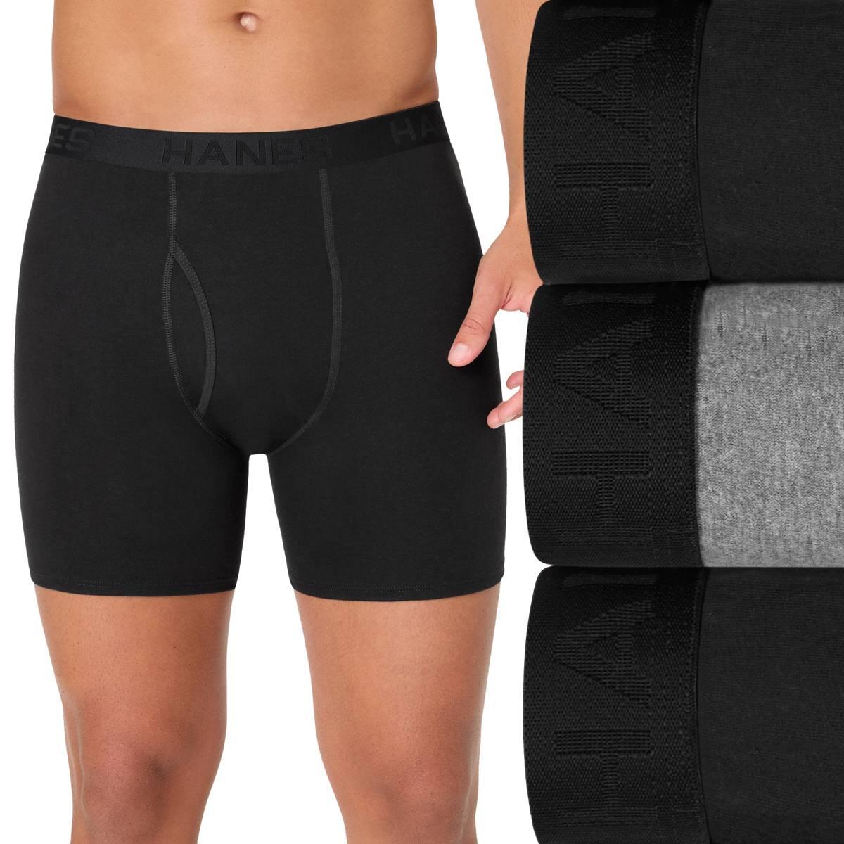 Click here for Mens Hanes Ultimate(R) 3pk. Boxer Briefs - Black/G... prices