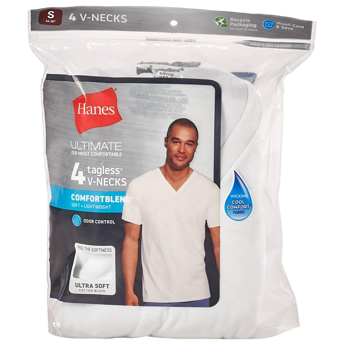 Click here for Mens Hanes Ultimate(R) 4pk. Comfort V-Neck T-Shirt prices