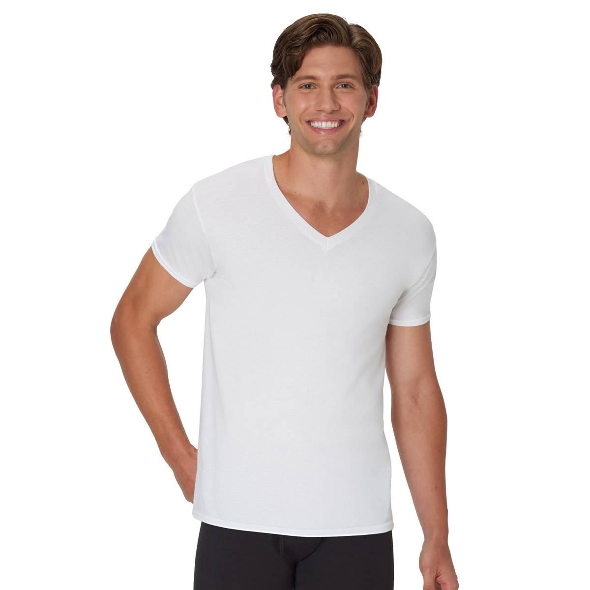 Click here for Hanes Ultimate(R) Comfort Blend 3pk. V-Neck Tee -... prices
