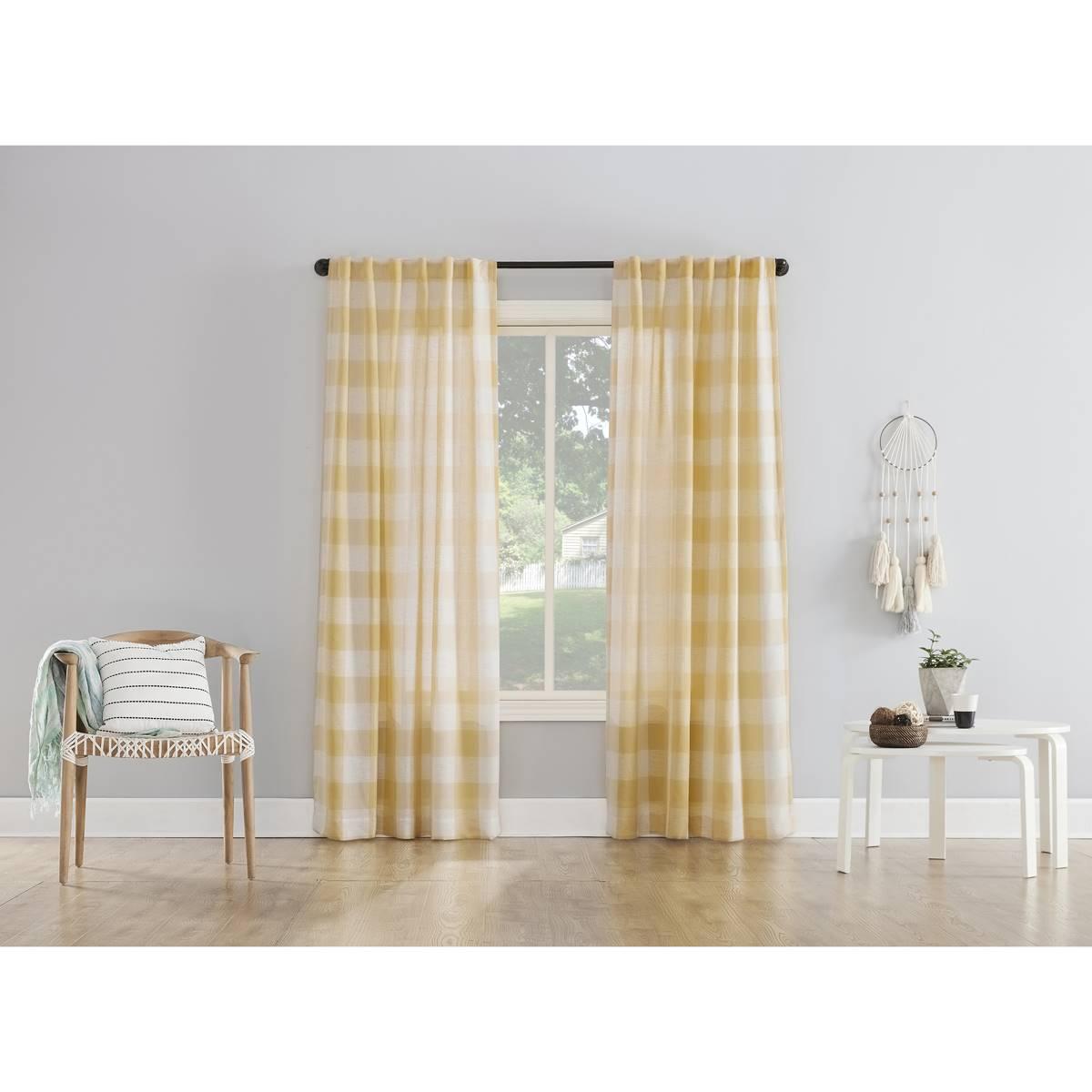 Click here for Buffalo Plaid Woven Back Tab Panel Curtains prices