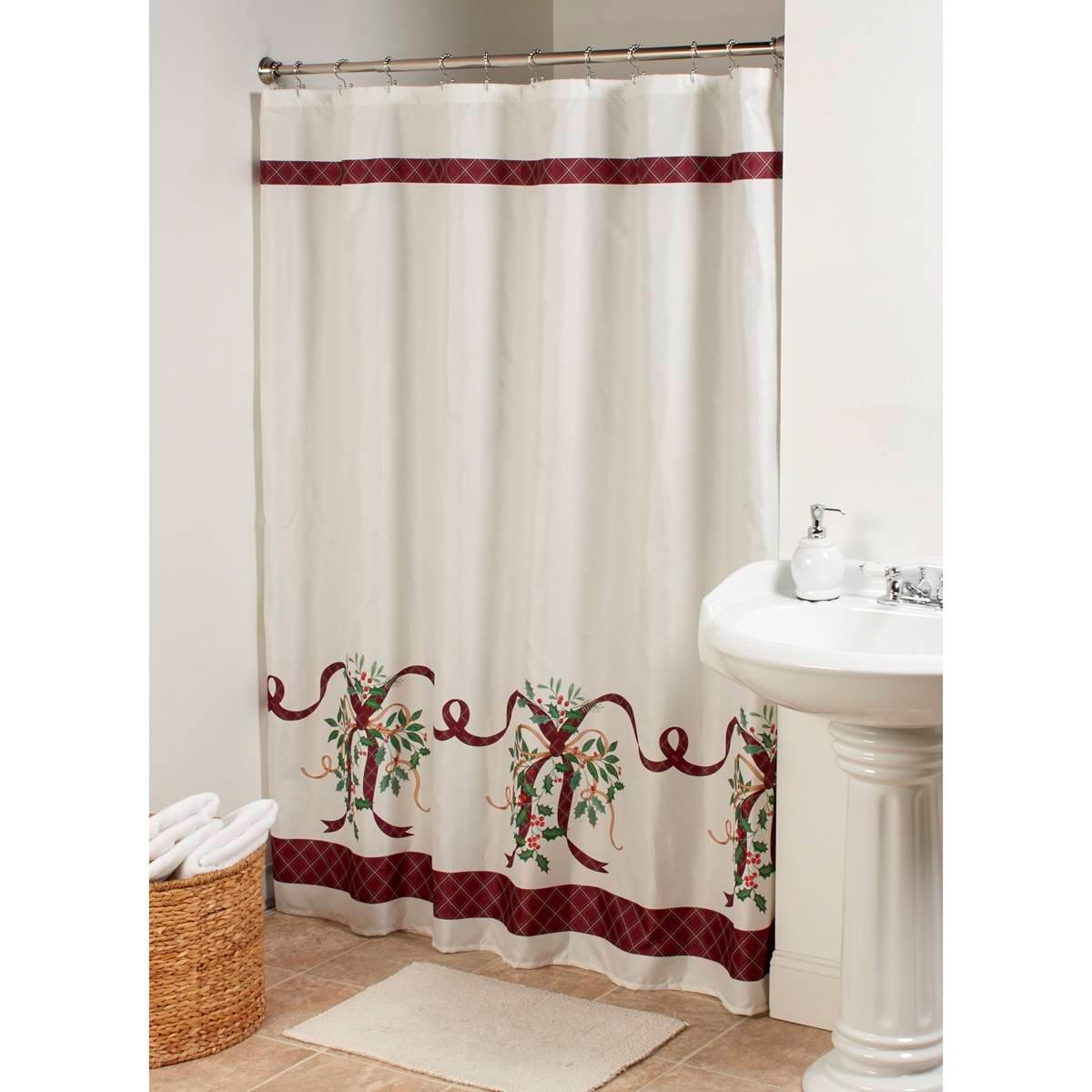 Click here for No. 918 Holly Ribbon Shower Curtain prices