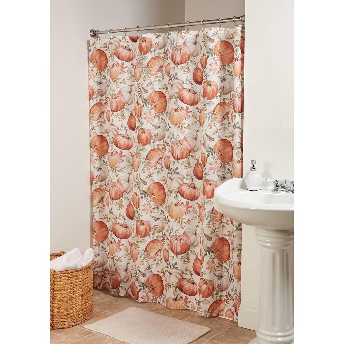 Click here for No. 918 Pumpkin Farm Print Shower Curtain prices