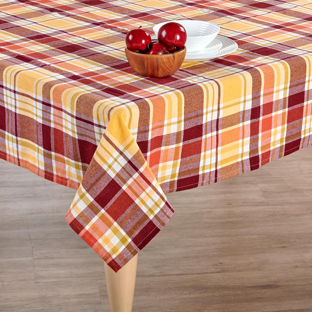 Click here for Large Plaid Rust/Gold/Green Tablecloth prices