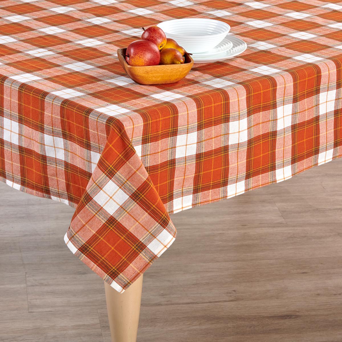 Click here for Plaid Brown/Orange/Yellow Tablecloth prices