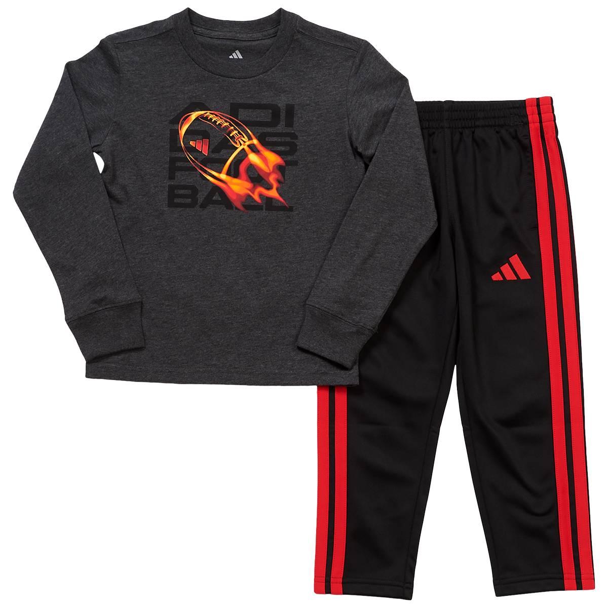 Boys (4-7) adidas(R) Flaming Football Tee & Tricot Pants Set