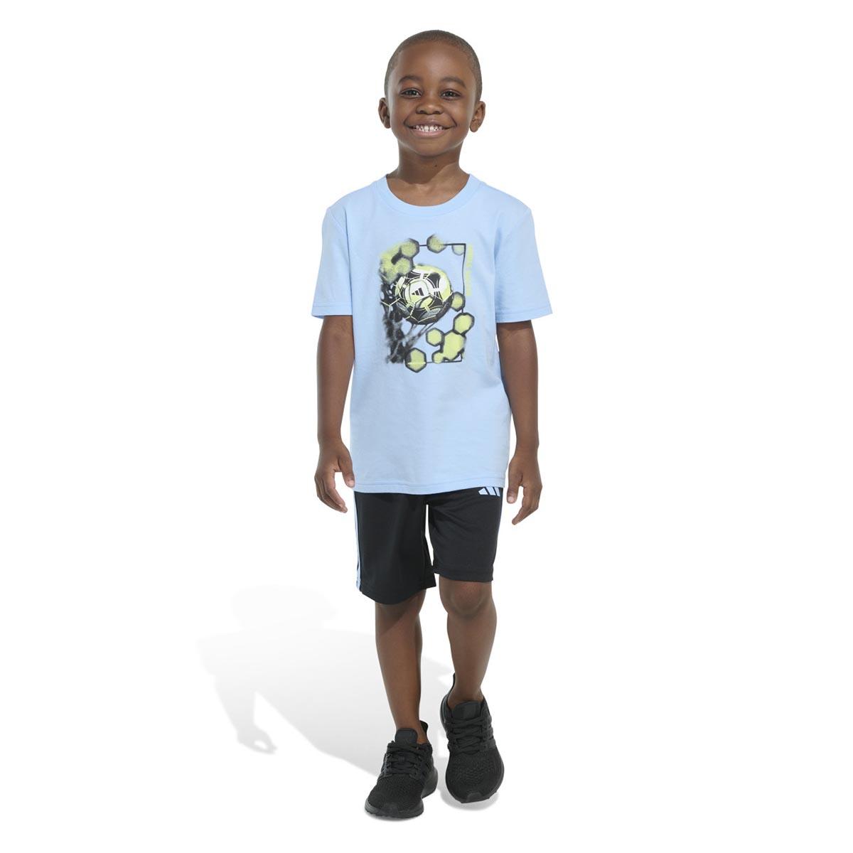 Click here for Boys (4-7) adidas(R) Short Sleeve Tee & Shorts Set prices