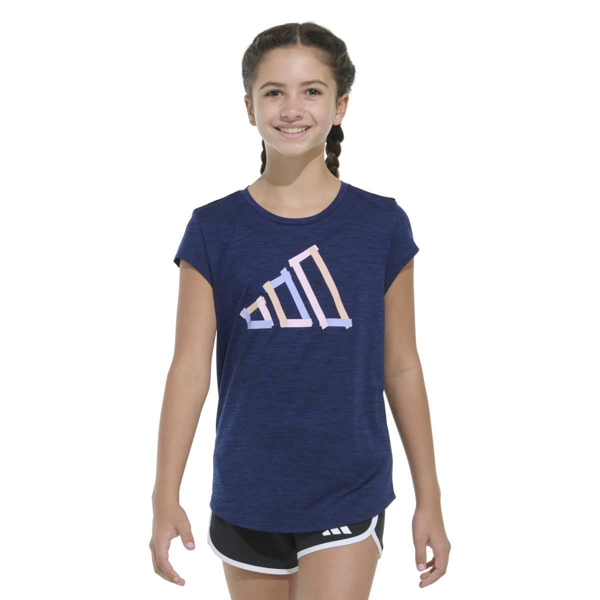 Click here for Girls (7-16) adidas(R) Cap Sleeve Slim Fit Melange... prices