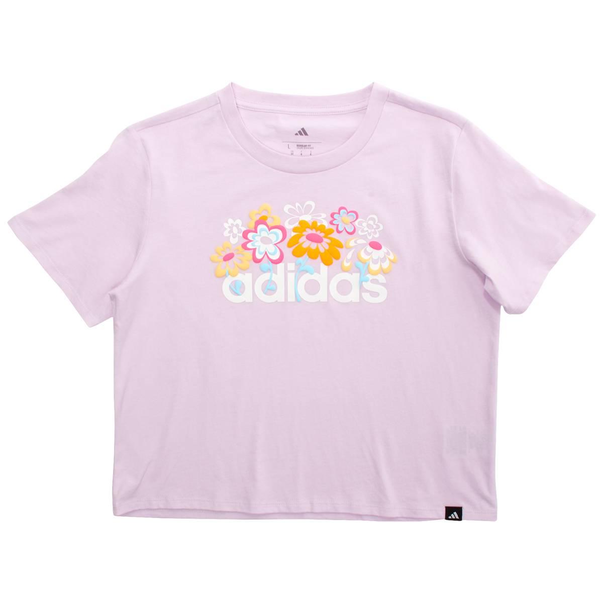 Click here for Girls (7-16) adidas(R) Short Sleeve Puff Floral Gr... prices