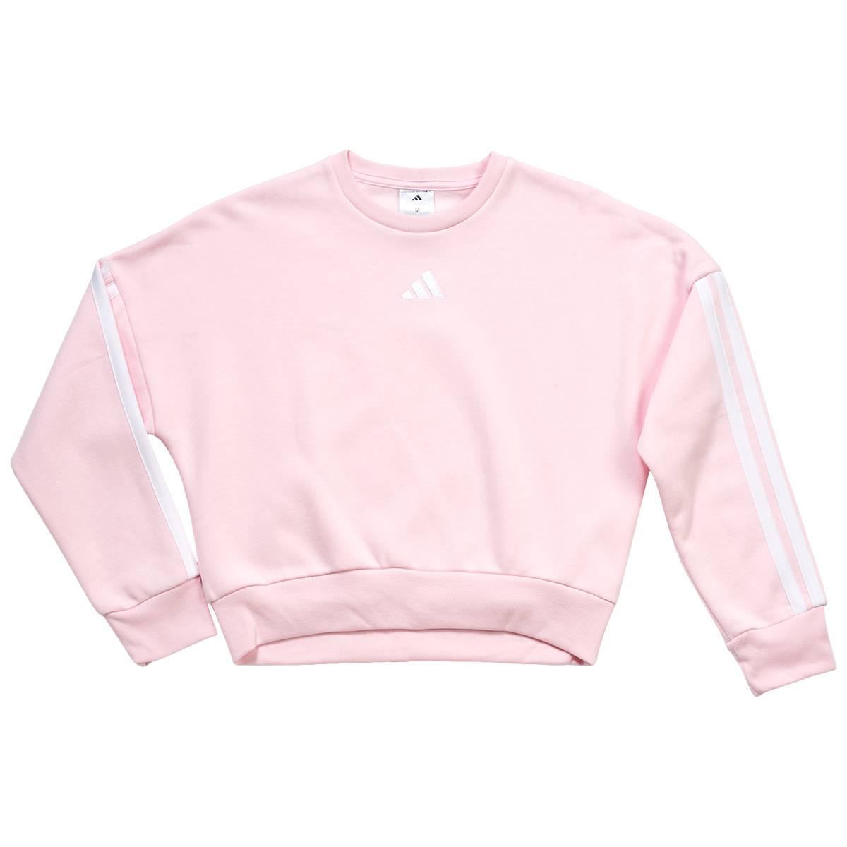 Click here for Girls (7-16) adidas(R) 3-Stripe Crew Neck Sweatshi... prices