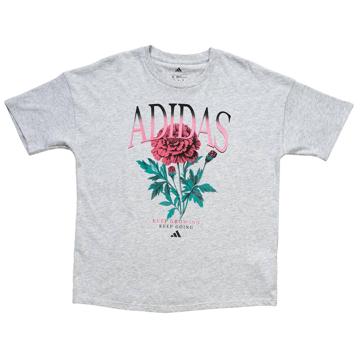 Click here for Girls (7-16) adidas(R) Short Sleeve Rose Heather B... prices