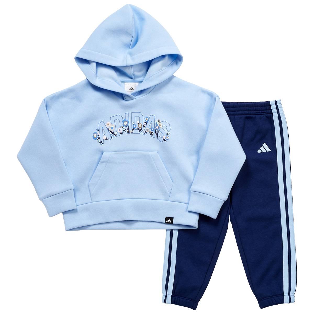 Toddler Girl adidas(R) Floral Text Hoodie & Joggers Set