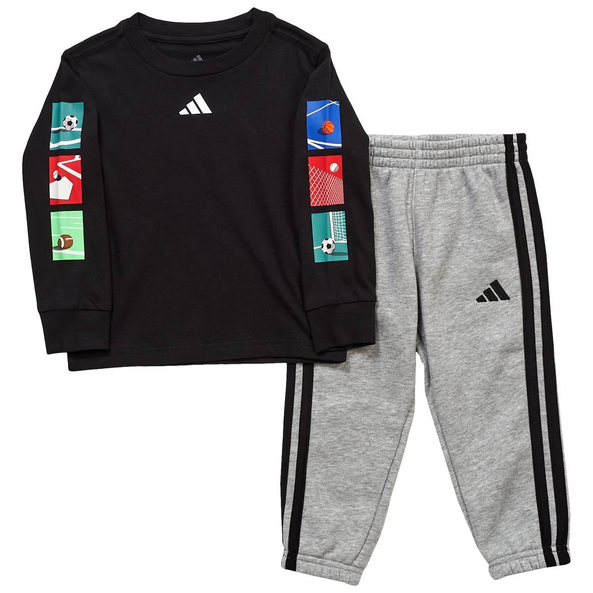 Toddler Boy adidas(R) Sleeve Art Tee & Jogger Sweatpants Set