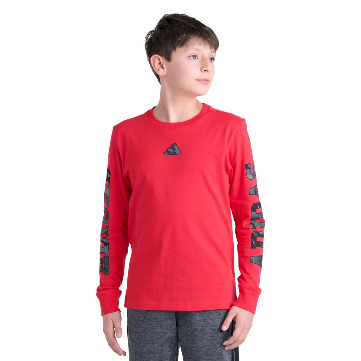 Click here for Boys (8-20) adidas(R) Camo Logo Long Sleeve Tee -... prices