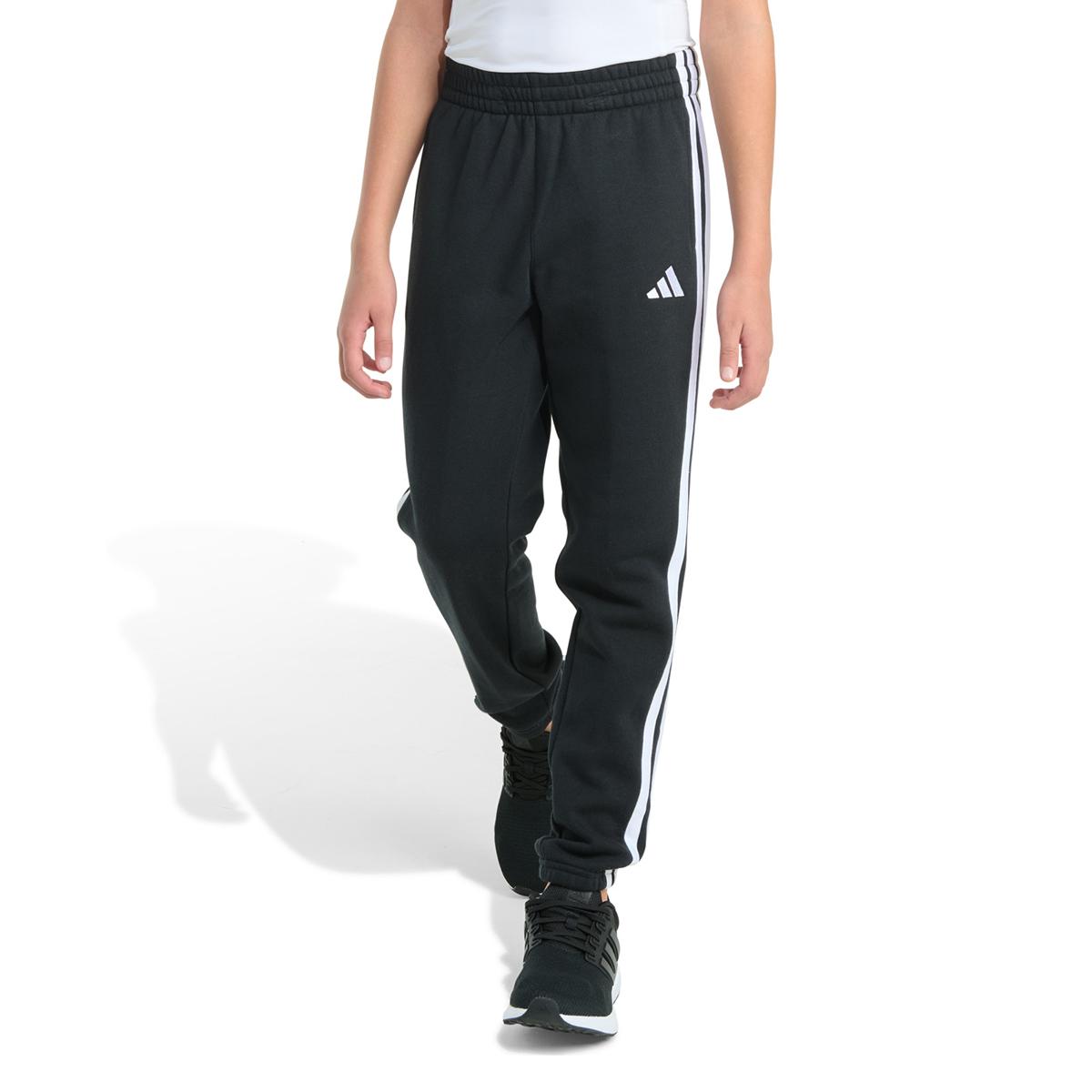 Boys (8-20) adidas(R) Essential Fleece 3 Stripe Heather Joggers