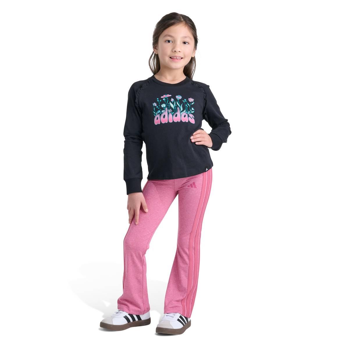 Click here for Girls (4-6x) adidas(R) Ruffle Floral Logo Tee & Fl... prices