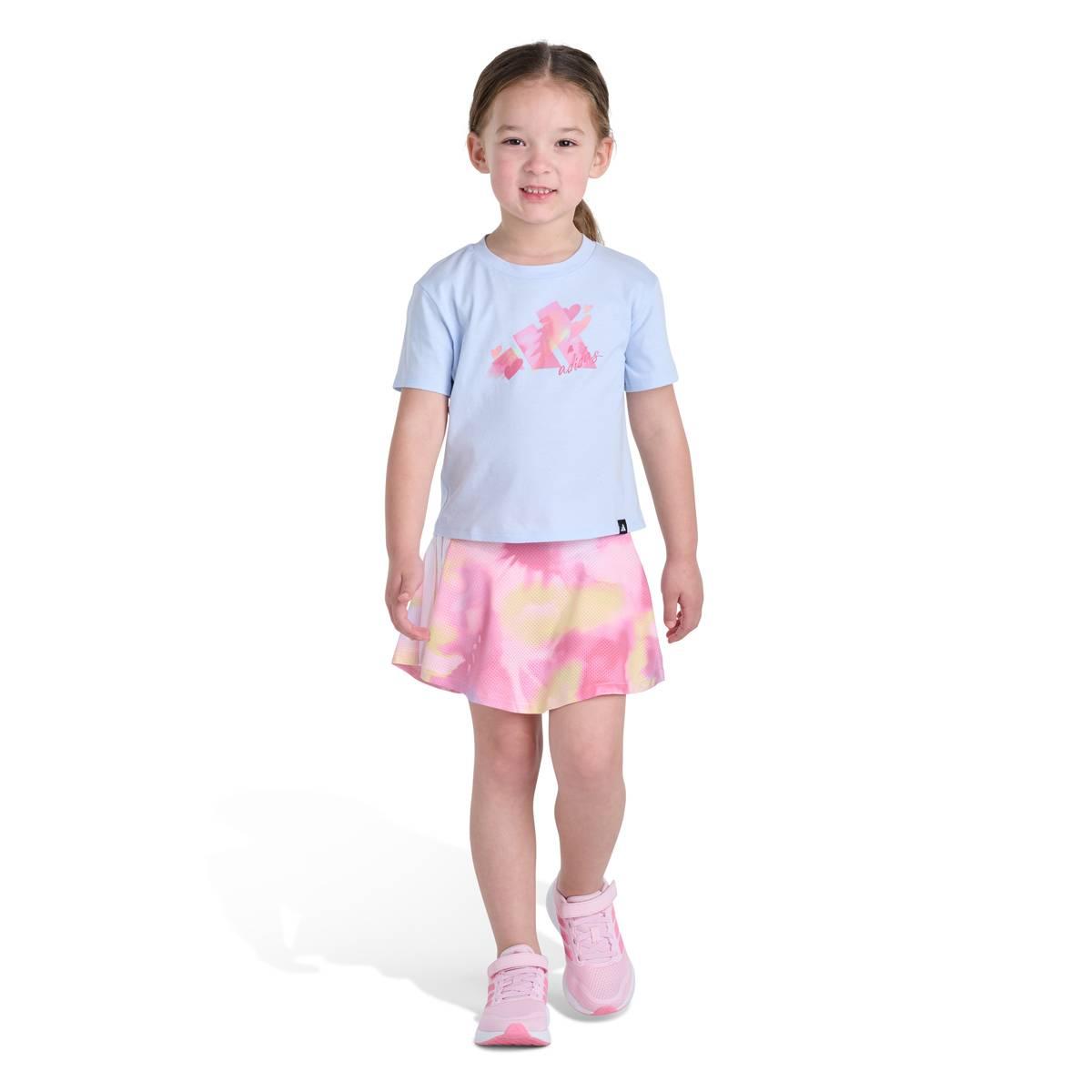 Click here for Girls (4-6x) adidas(R) Heart Logo Tee & Tie Dye Fl... prices
