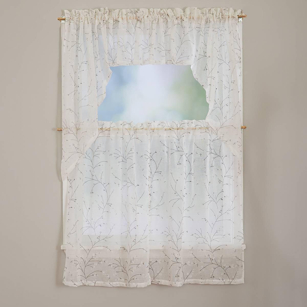 Click here for Willow Floral Tier Kitchen Curtain - 56x36 prices