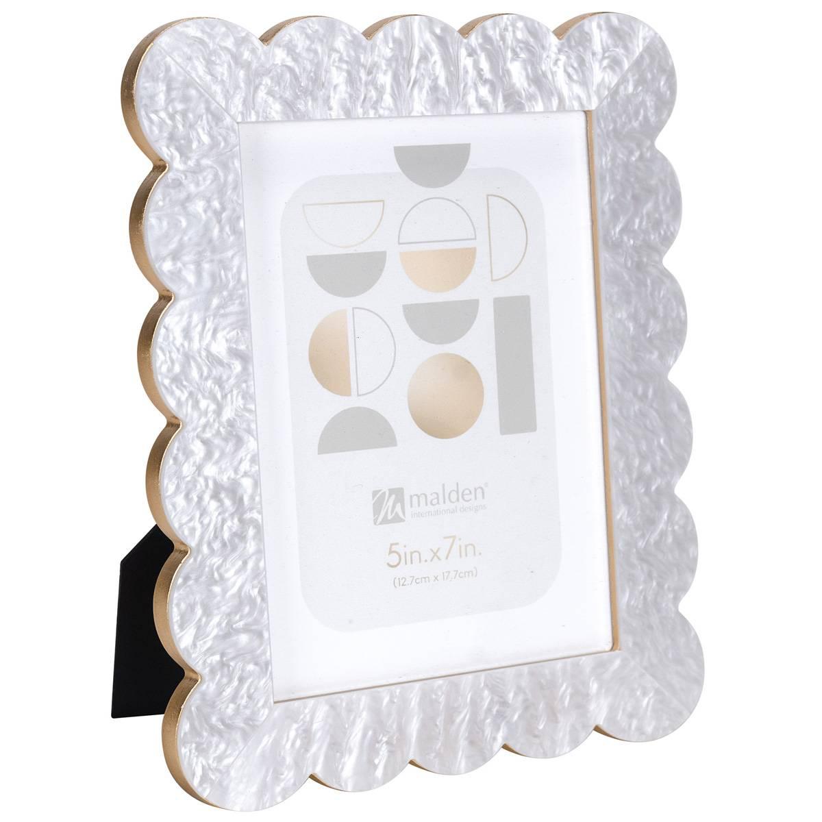 Click here for Malden White Acrylic Ruffle Frame - 5x7 prices