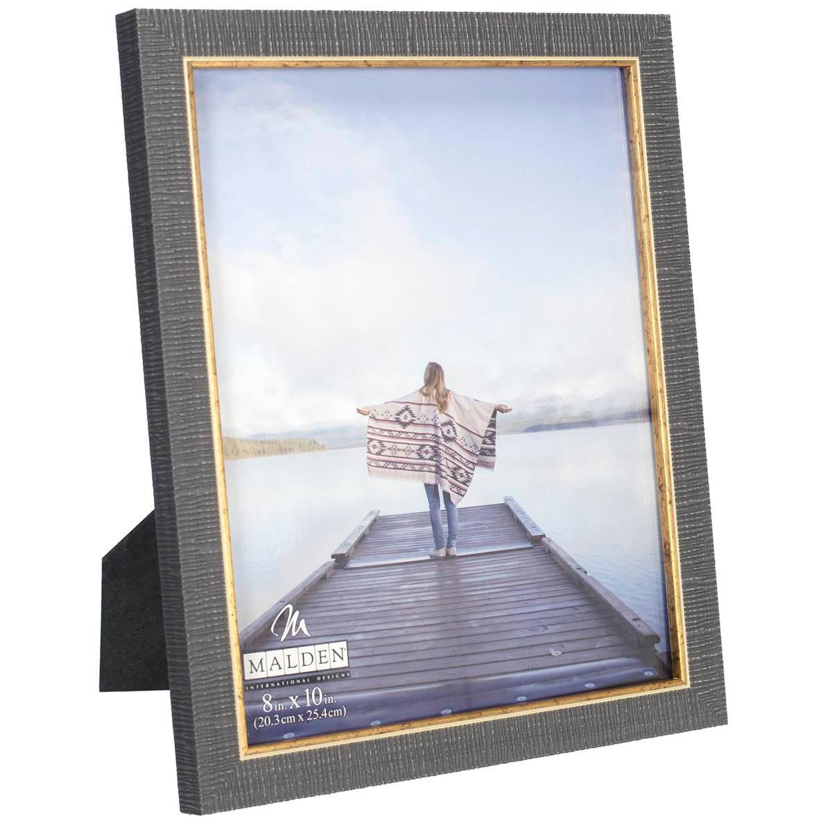 Click here for Malden Charcoal Stripe w/ Gold Frame - 8x10 prices