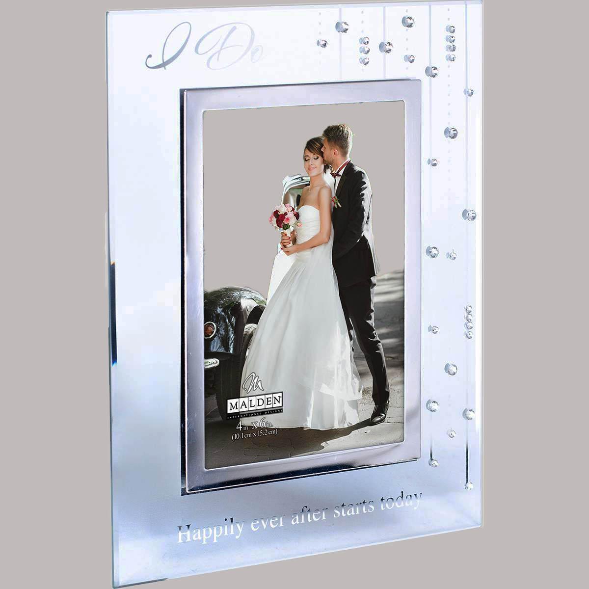 Click here for Malden I Do Glass with Jewels Frame - 4x6 prices