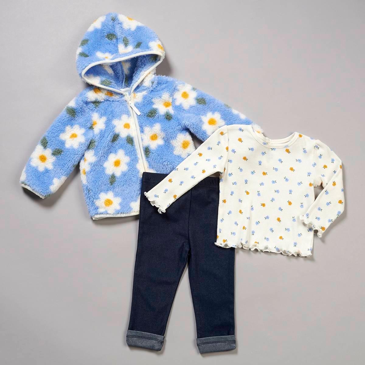 Click here for Baby Girl (12-24M) Little Me(R) 3pc. Daisy Sherpa... prices