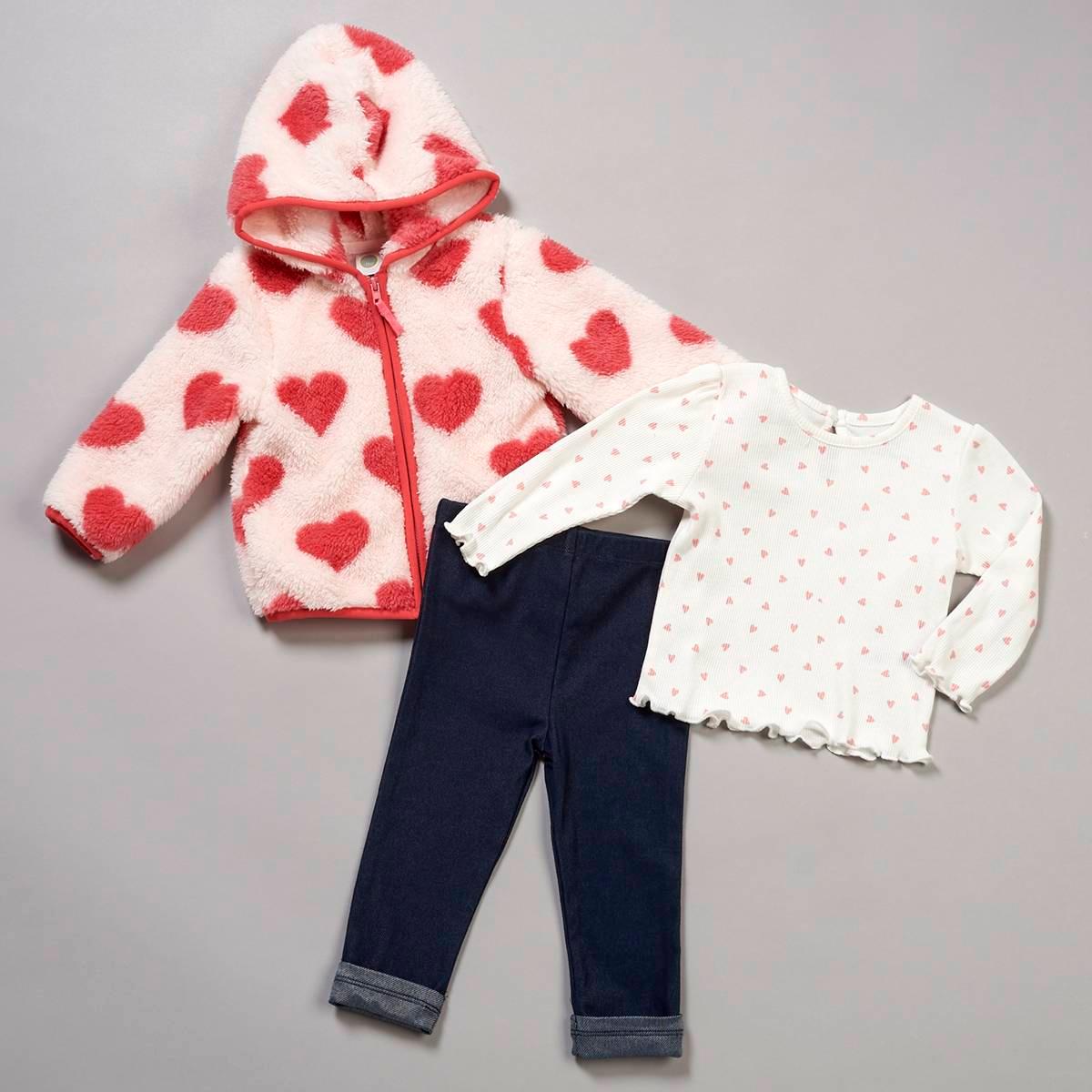 Click here for Baby Girl (12-24M) Little Me(R) 3pc. Heart Sherpa... prices