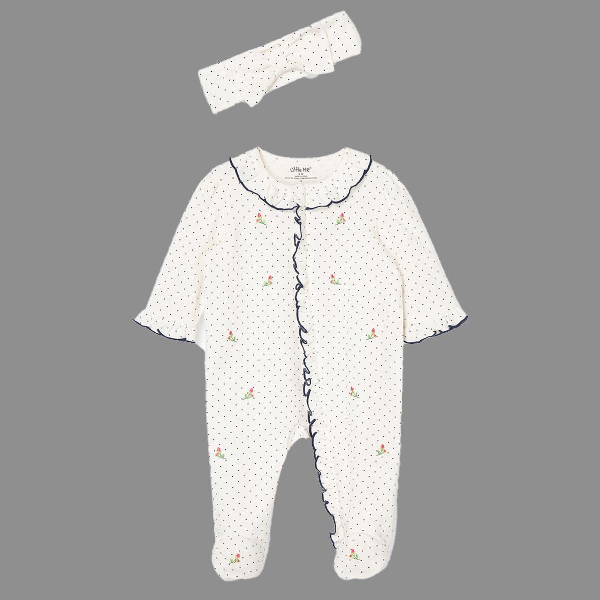Click here for Baby Girl (NB-9M) Little Me(R) Rosebud Footed Slee... prices