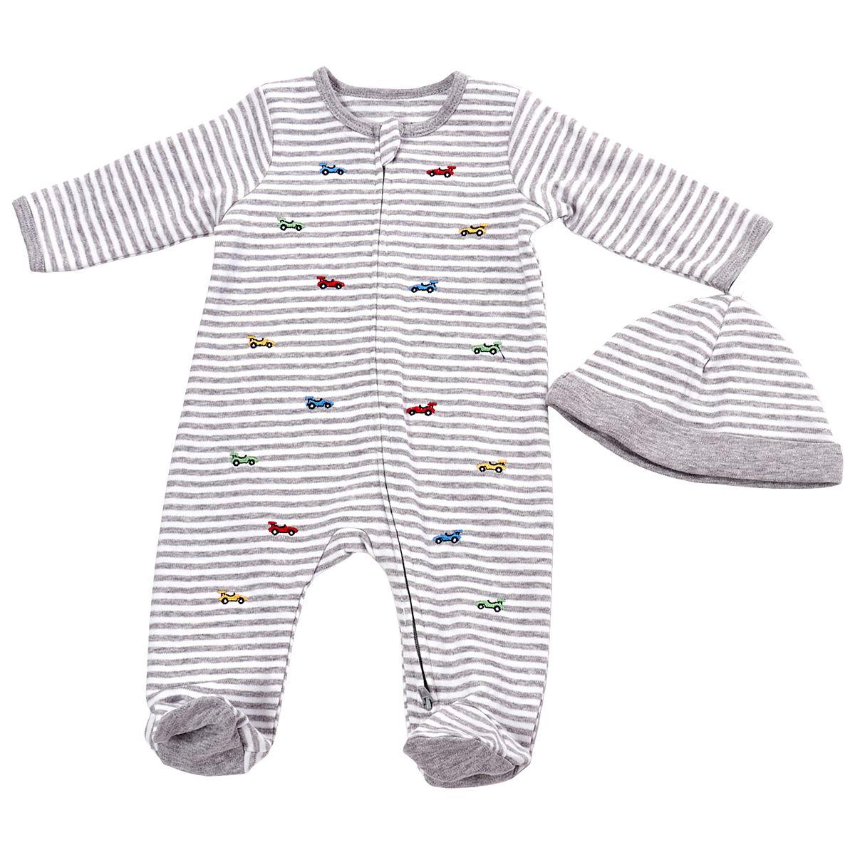 Click here for Baby Boy (NB-9M) Little Me Race Cars Footed Sleepe... prices