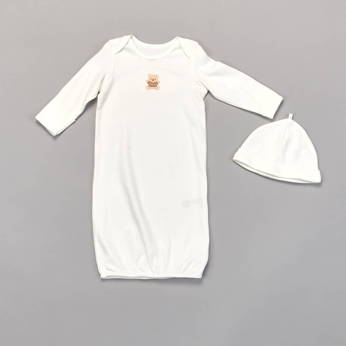 Click here for Baby Unisex (NB-3M) Little Me Gentle Bear Gown wit... prices