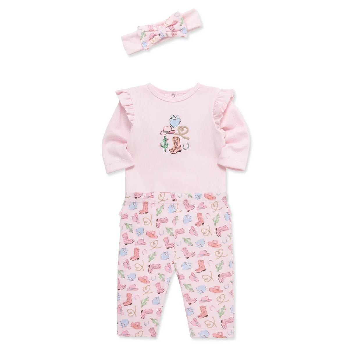 Click here for Baby Girl (3-12M) Little Me(R) 3pc. Western Bodysu... prices