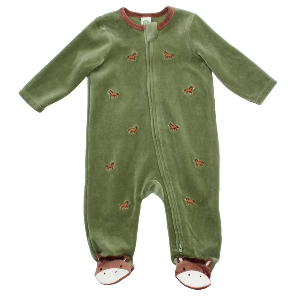 Click here for Baby Girl (3-9M) Little Me(R) Horses Velour Footie prices