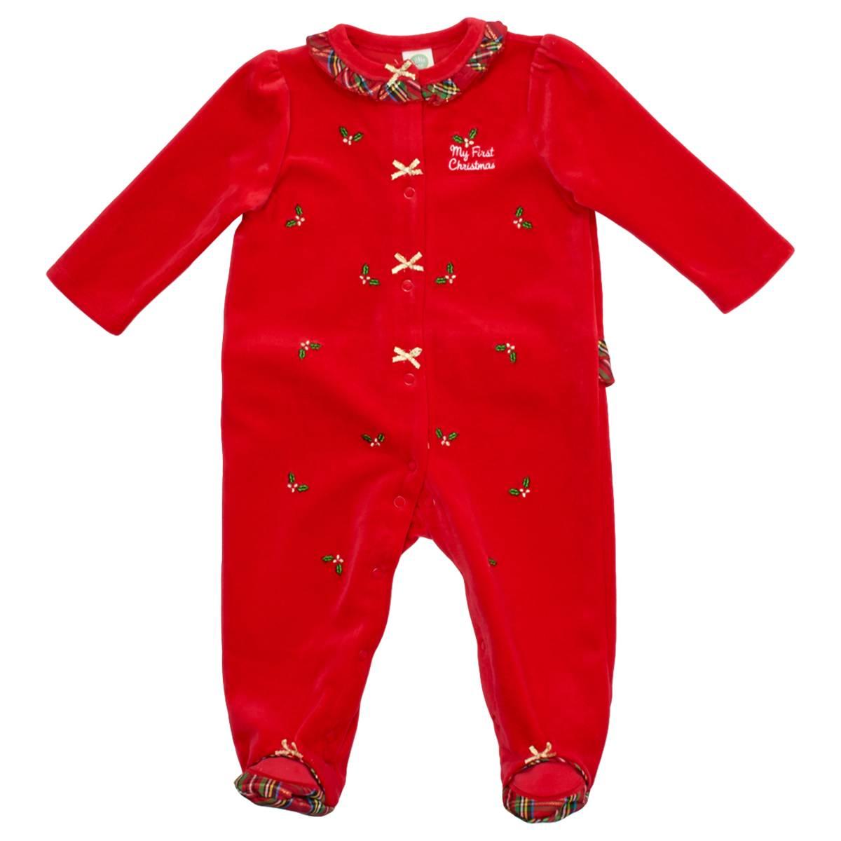 Click here for Baby Girl (3-9M) Little Me(R) Holly Velour Plaid F... prices