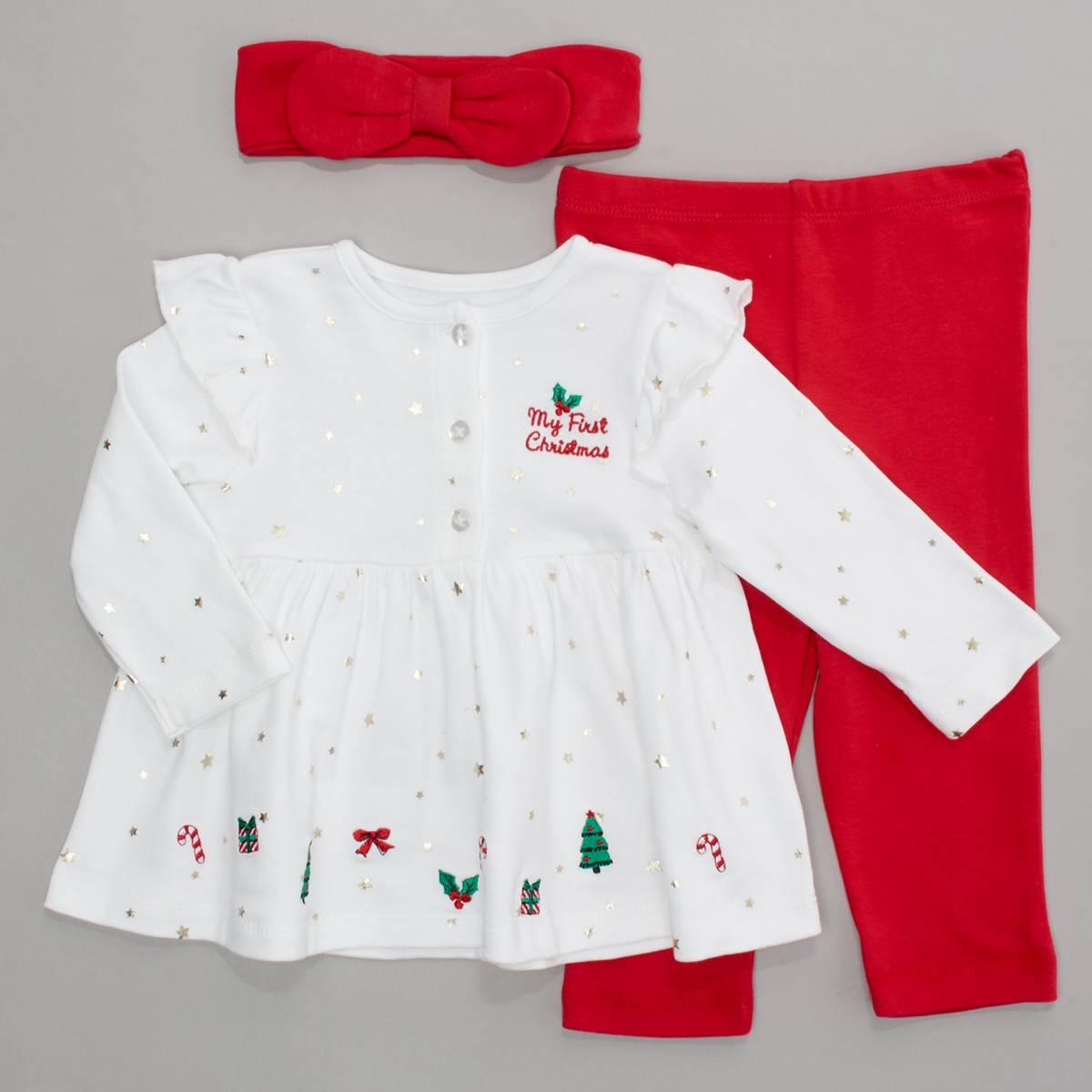 Click here for Baby Girl (3-12M) Little Me(R) 3pc. Merry Tunic Se... prices