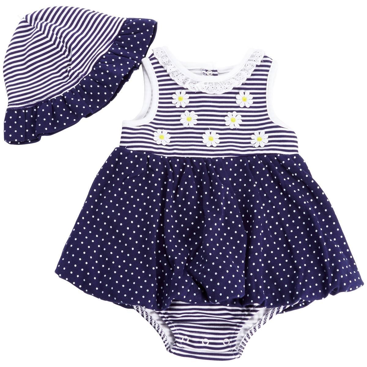 Click here for Baby Girl (3-12M) Little Me Navy Daisies Bodysuit... prices