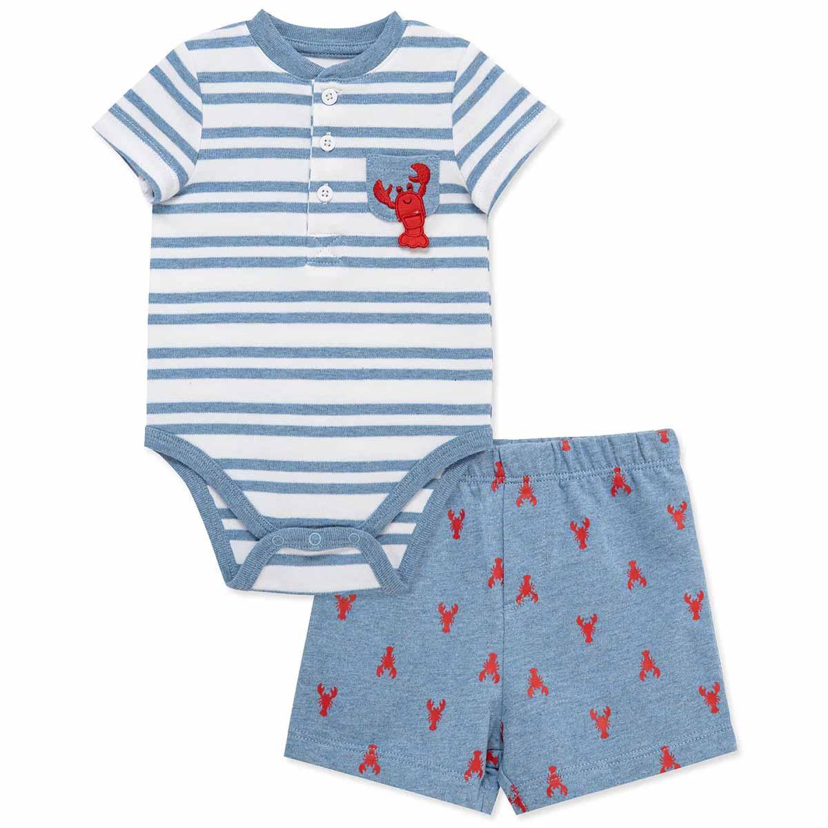 Click here for Baby Boy (3-12M) Little Me(R) Lobster Bodysuit & S... prices