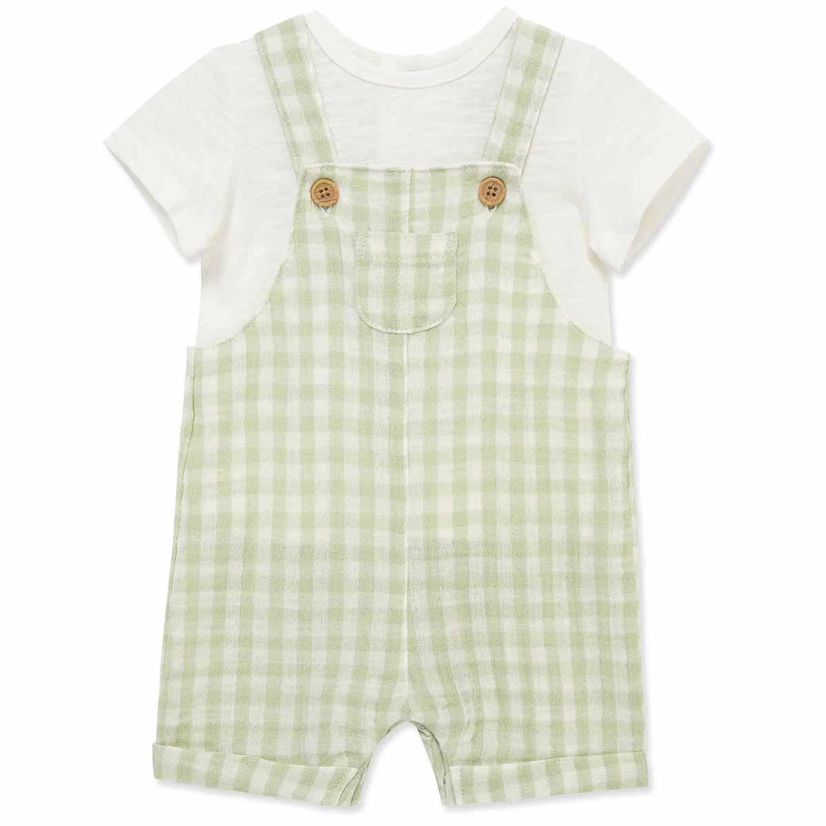 Click here for Baby Boy (3-12M) Little Me(R) Checkered Shortall S... prices