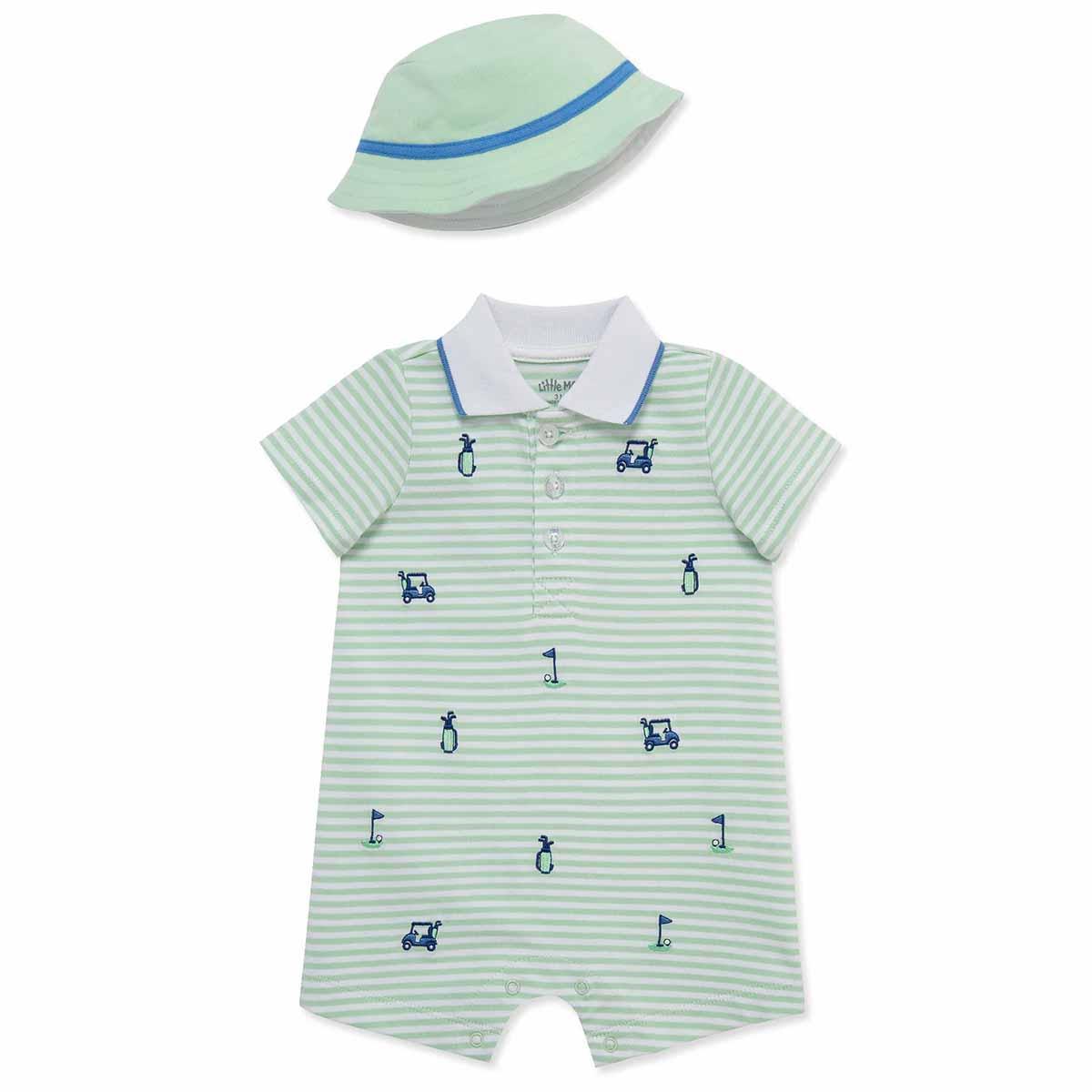Click here for Baby Boy (3-12M) Little Me(R) Striped Golf Romper... prices